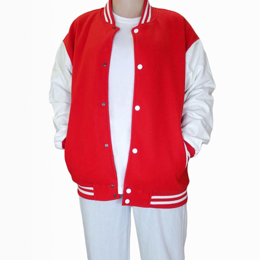 Red Plain Varsity Jacket | The Gateways